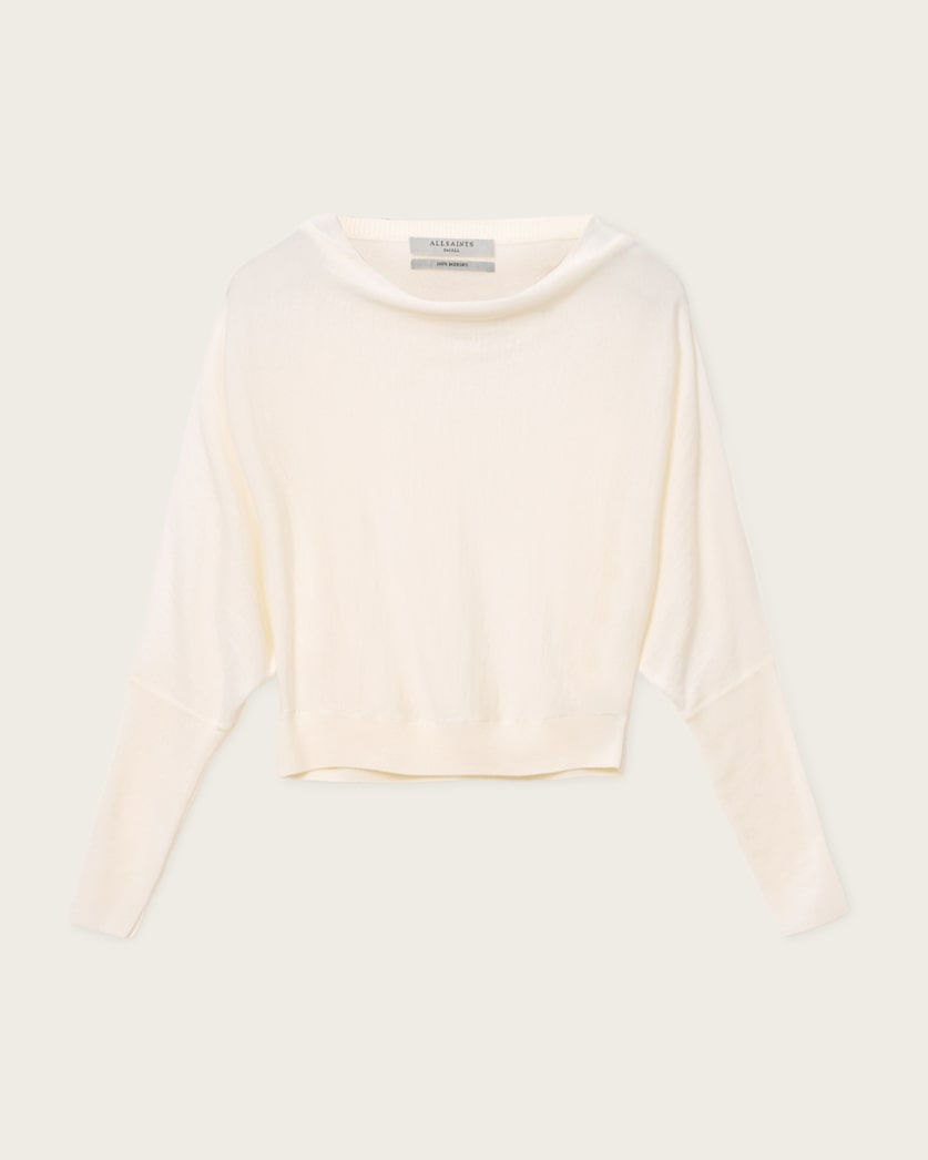 Ridley Cropped Wool Jumper Chalk White | ALLSAINTS